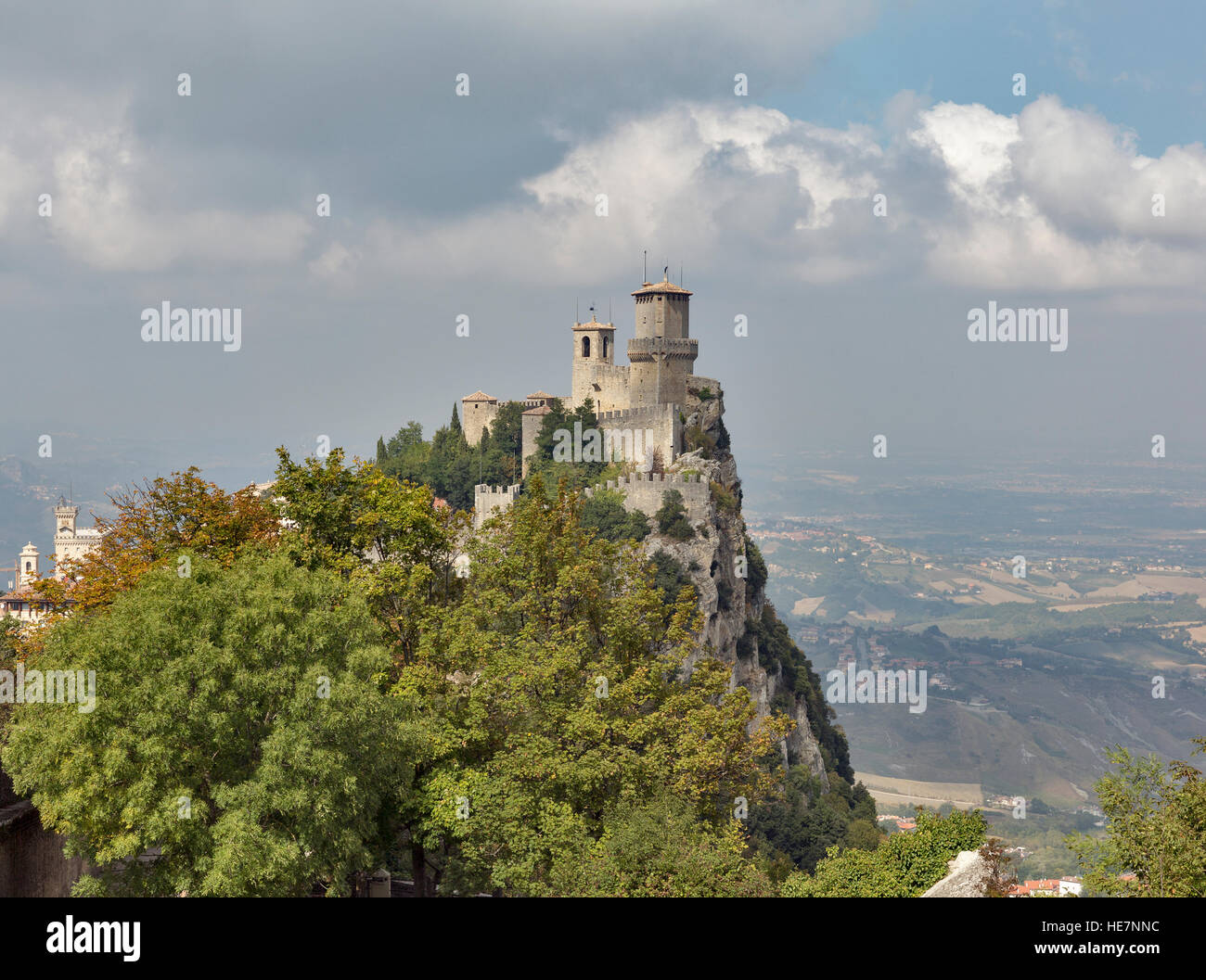 Guaita tower, oldest and most famous tower in San Marino castle Stock ...