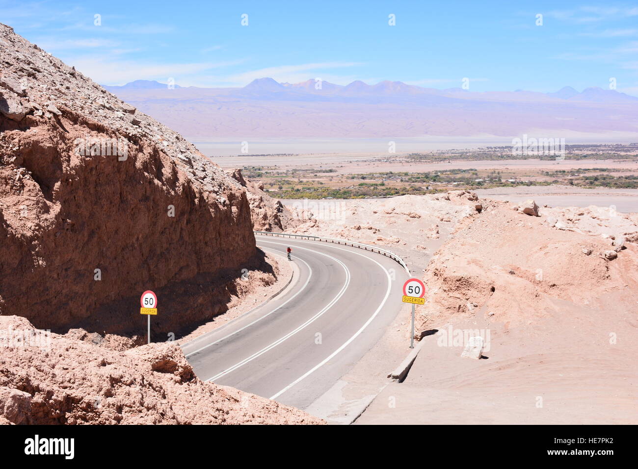 Landscape of Salt flats valley in Atacama desert in Chile Stock Photo ...