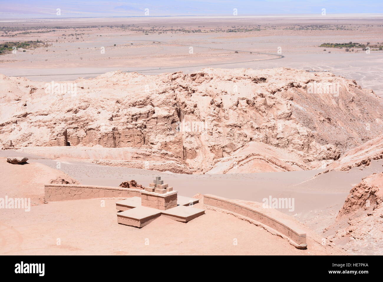 Landscape of Salt flats valley in Atacama desert in Chile Stock Photo ...