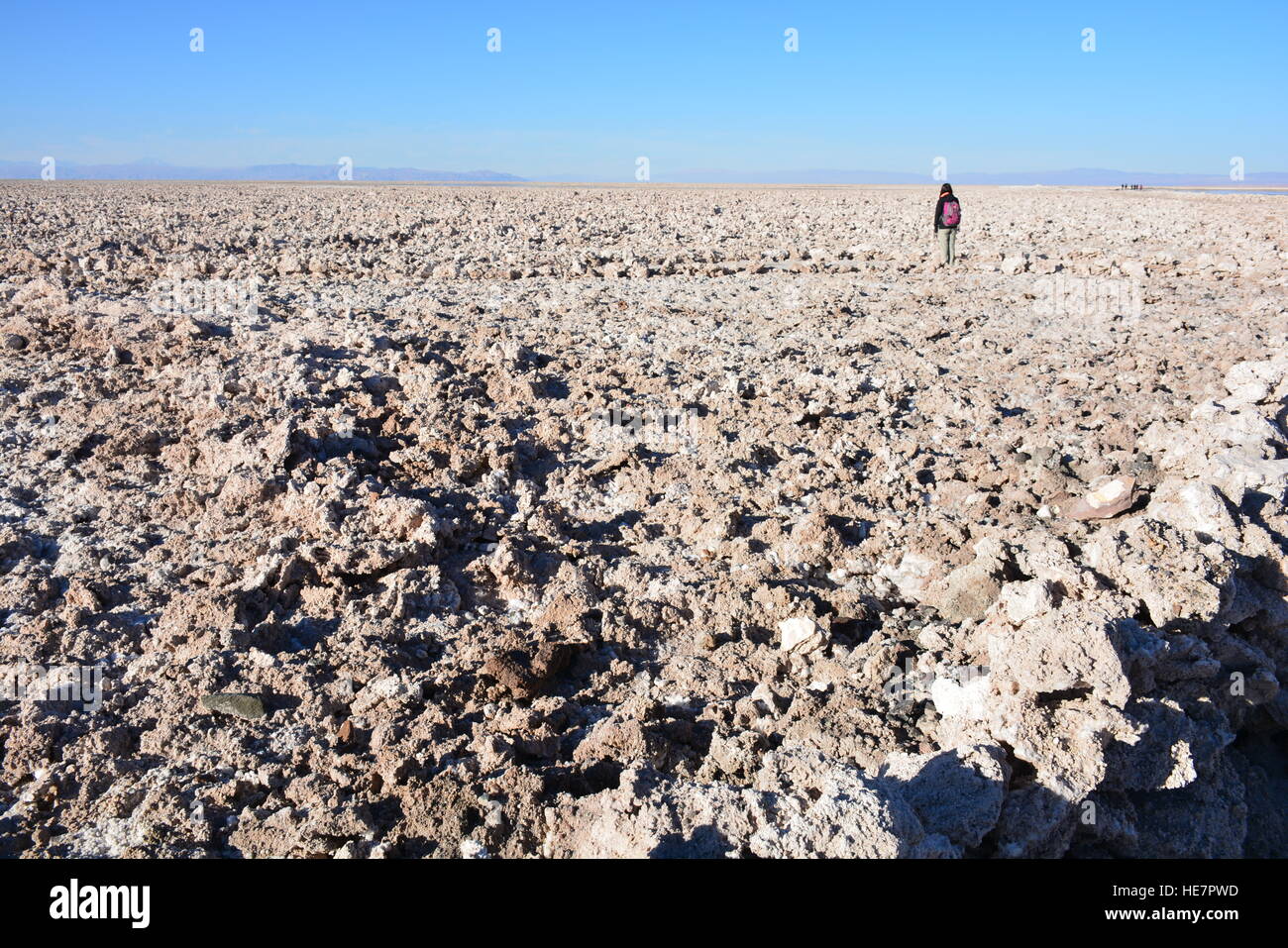 Landscape of Salt flats valley in Atacama desert in Chile Stock Photo ...