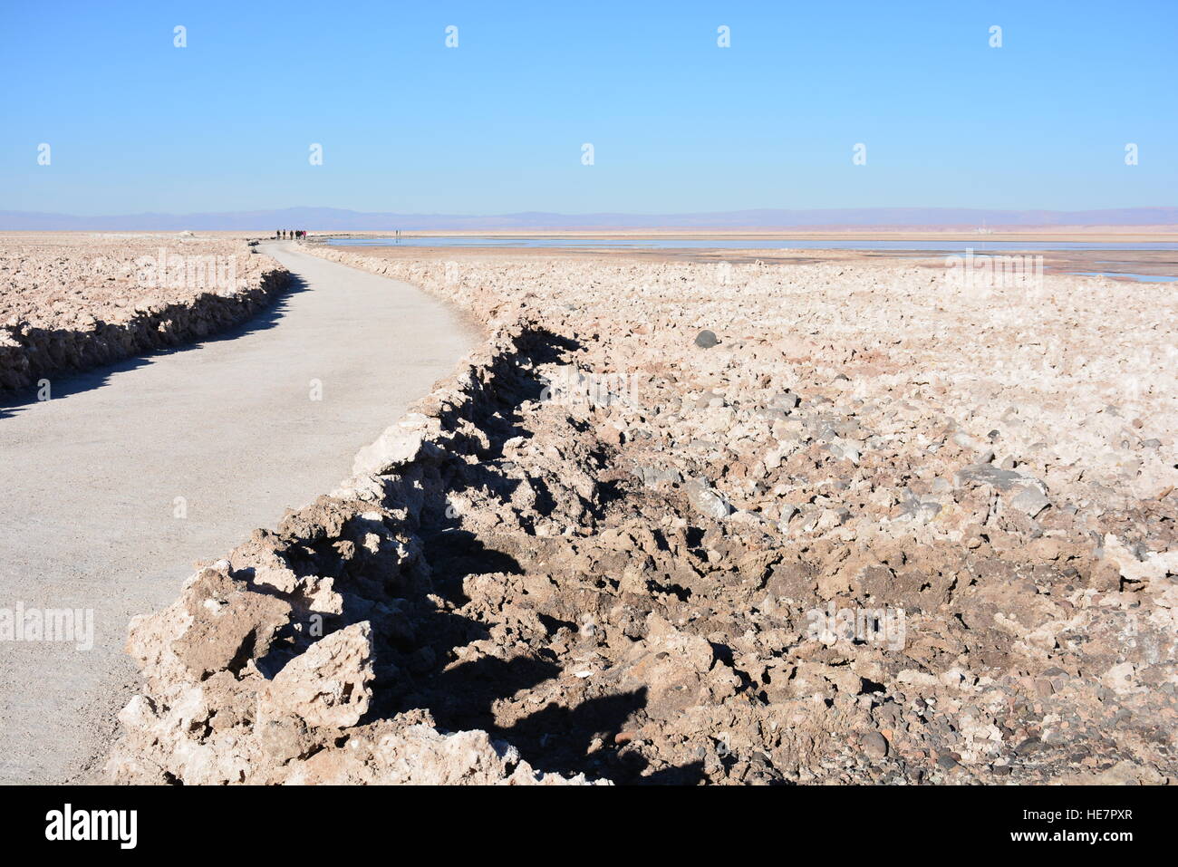 Landscape of Salt flats valley in Atacama desert in Chile Stock Photo ...