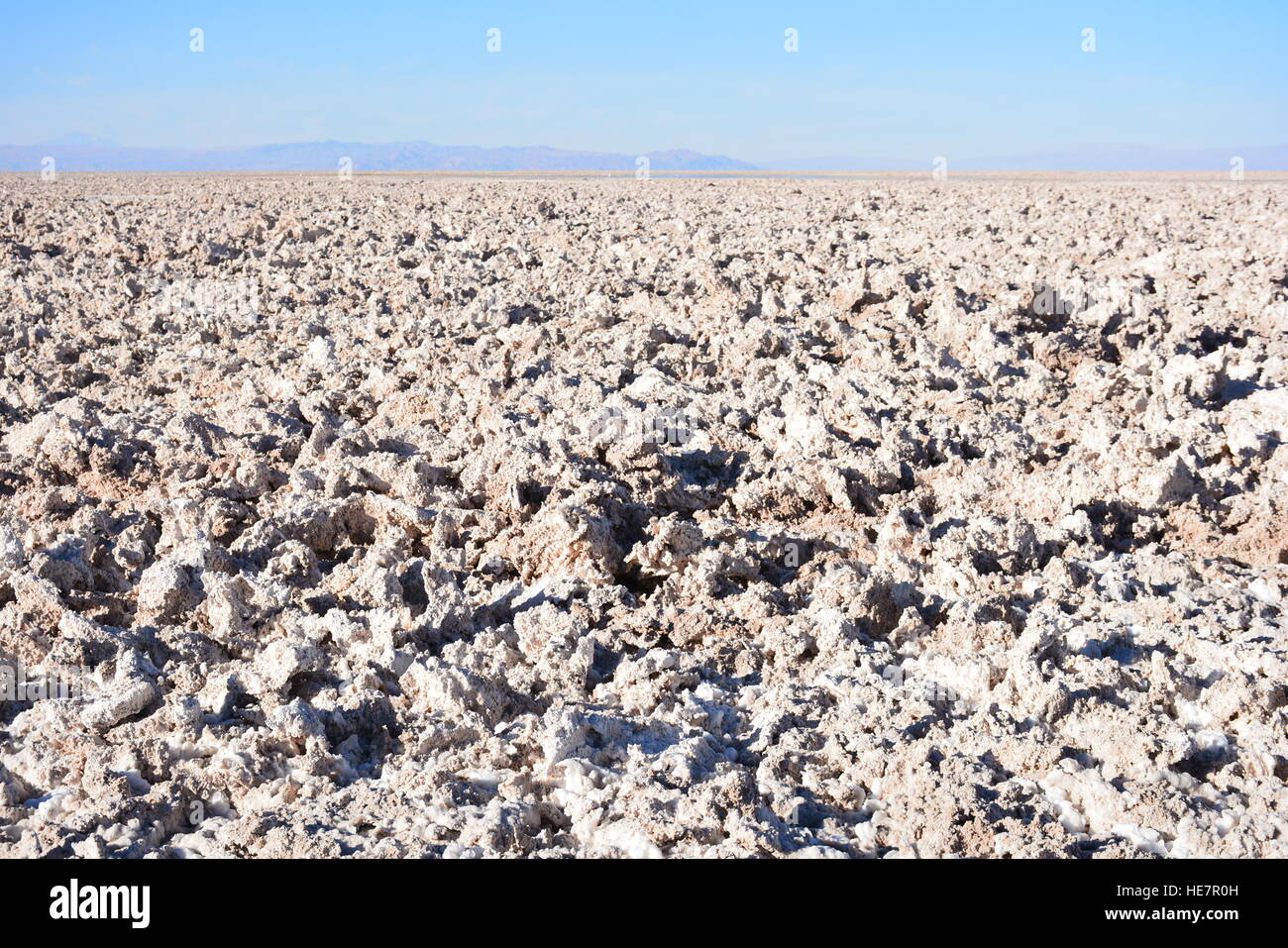 Landscape of Salt flats valley in Atacama desert in Chile Stock Photo ...