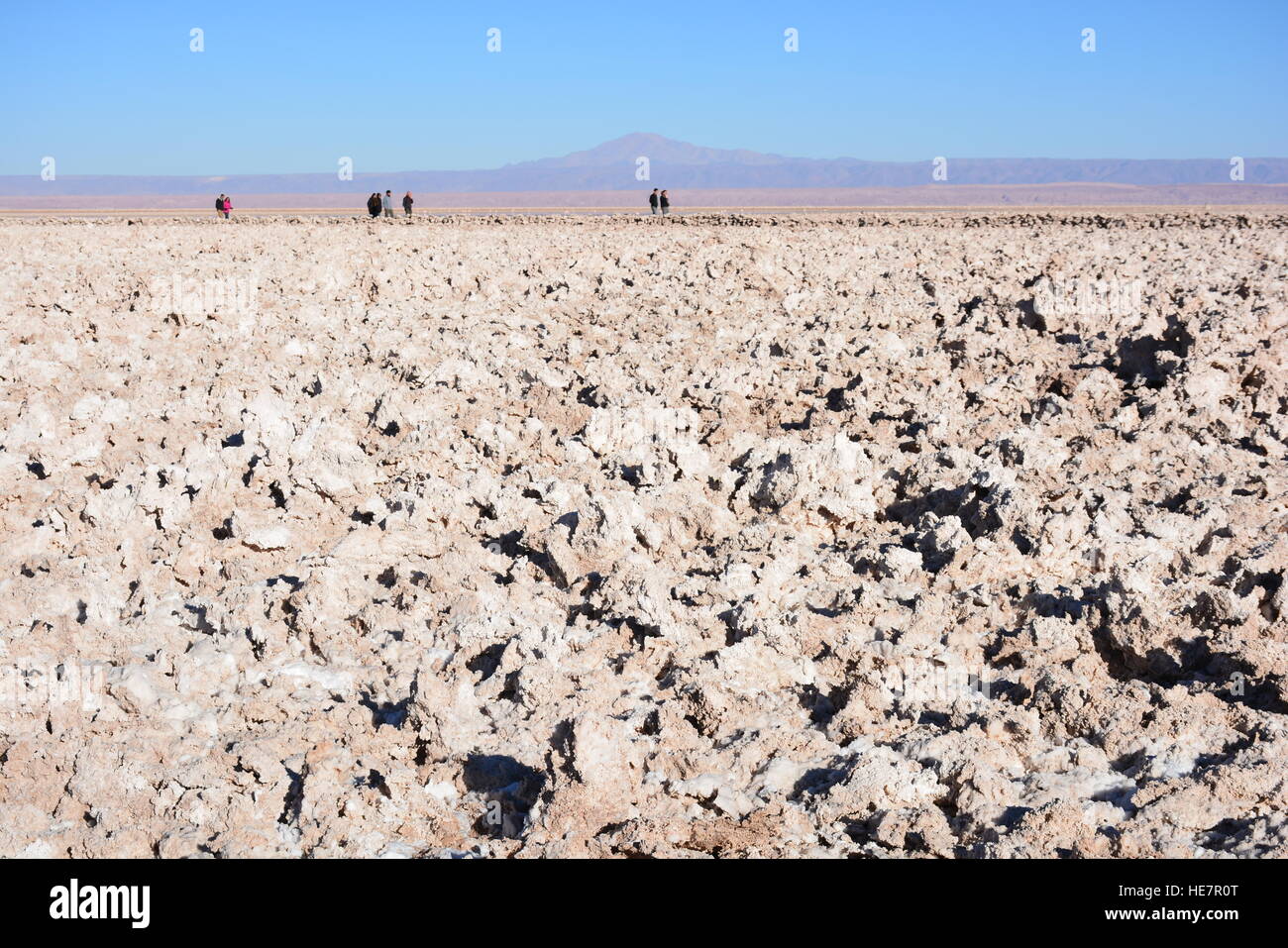 Landscape of Salt flats valley in Atacama desert in Chile Stock Photo ...