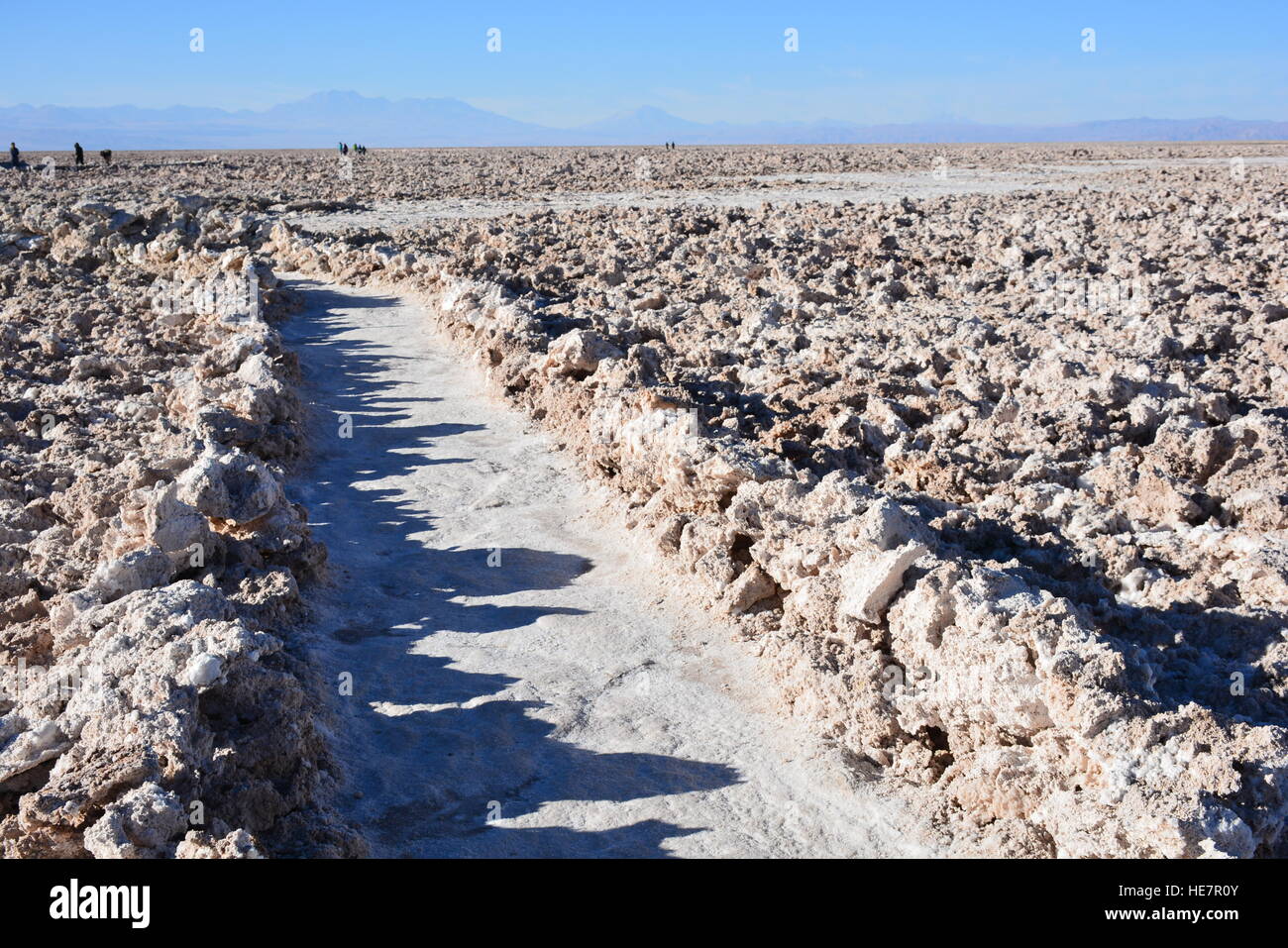 Landscape of Salt flats valley in Atacama desert in Chile Stock Photo ...