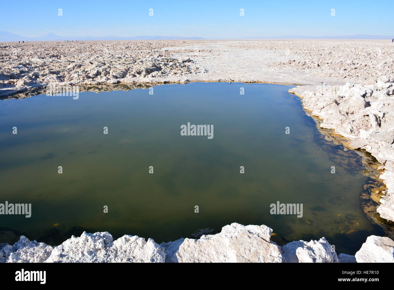 Landscape of Salt flats valley in Atacama desert in Chile Stock Photo ...