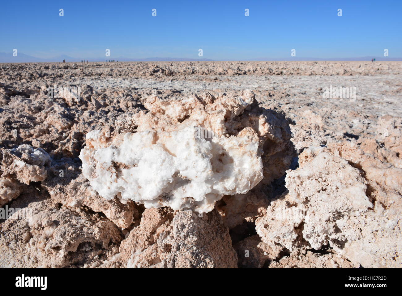 Landscape of Salt flats valley in Atacama desert in Chile Stock Photo ...
