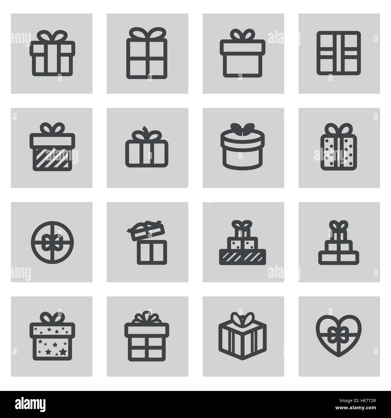 Vector line gift icons set Stock Vector Image & Art - Alamy