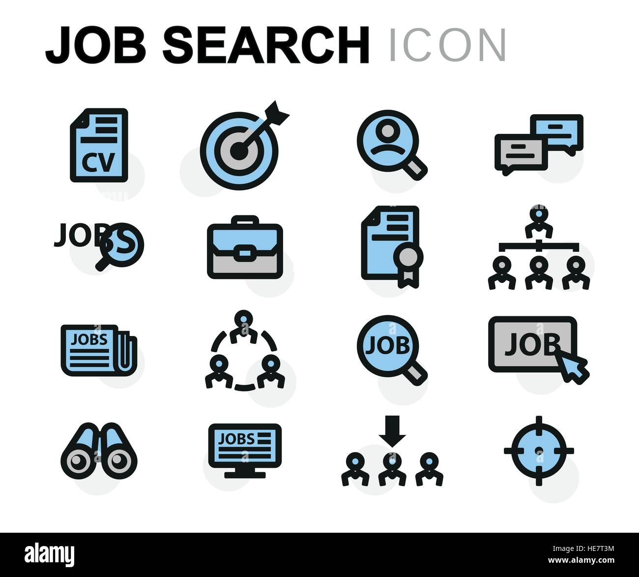 Job search vector icons Cut Out Stock Images & Pictures - Alamy