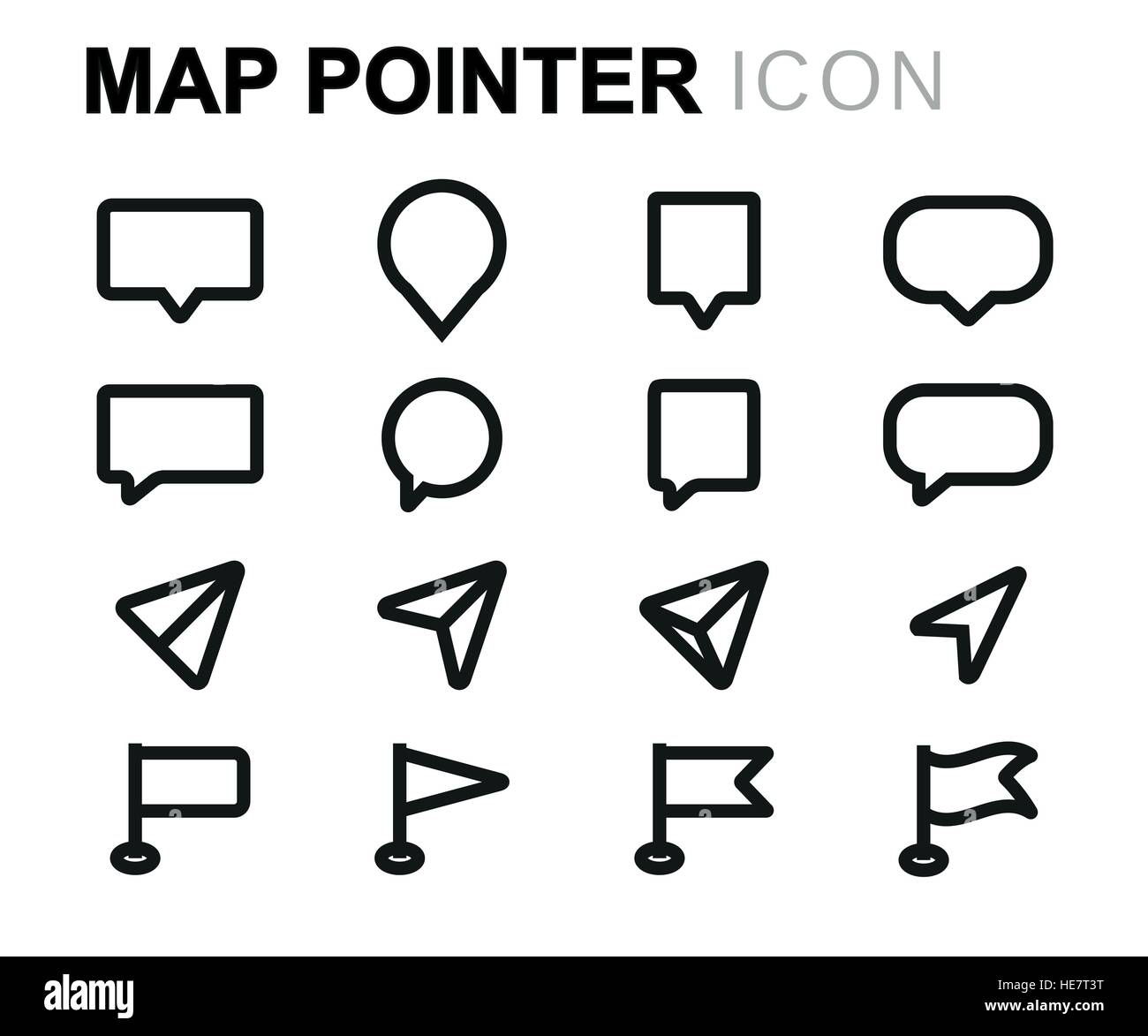 Vector line map pointer icons set Stock Vector Image & Art - Alamy
