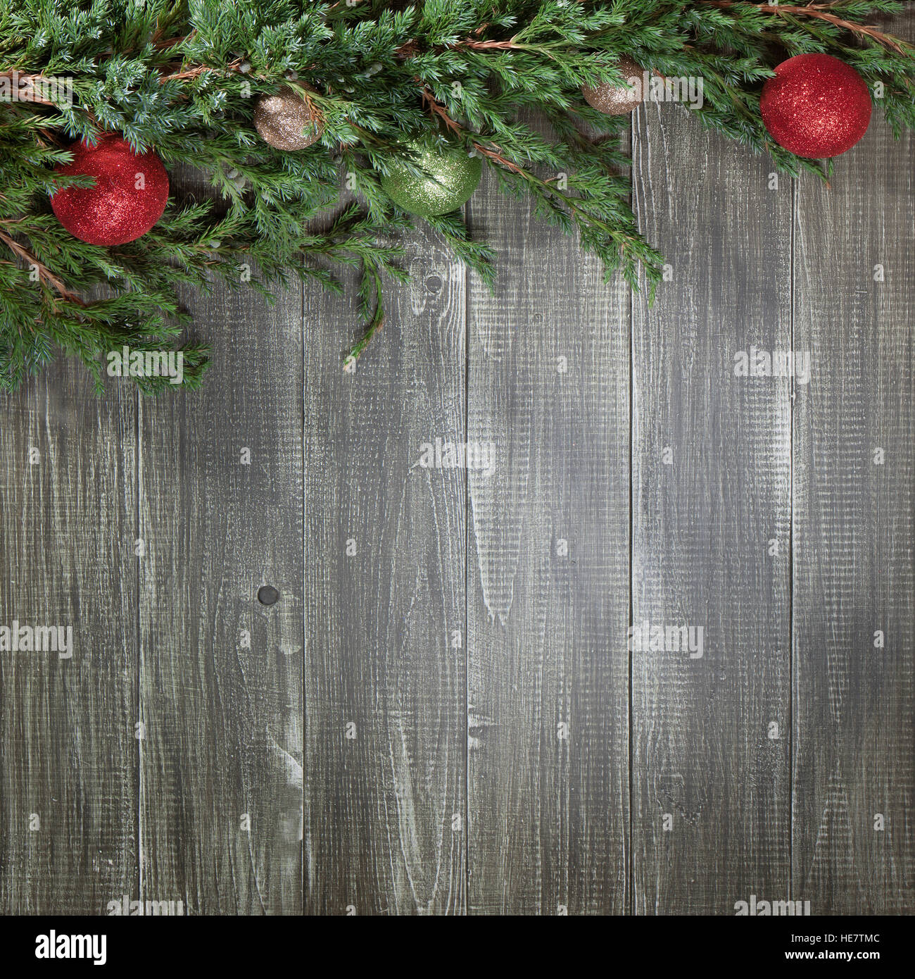 Christmas background with decorated pinetree Stock Photo - Alamy