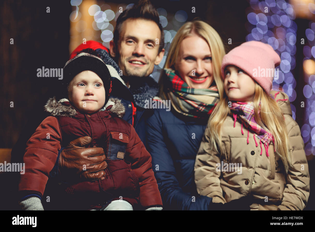Beautiful family with children outdoors Stock Photo - Alamy