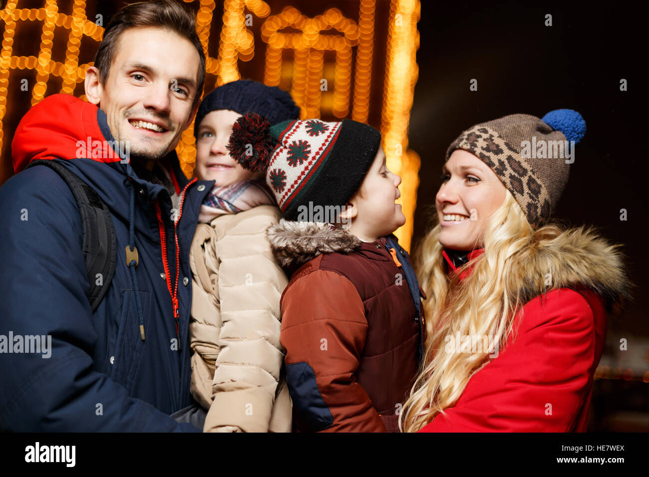 Couple in love with children Stock Photo - Alamy