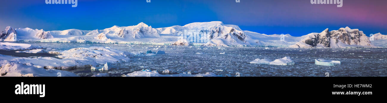 snow-capped mountains panorama Stock Photo - Alamy