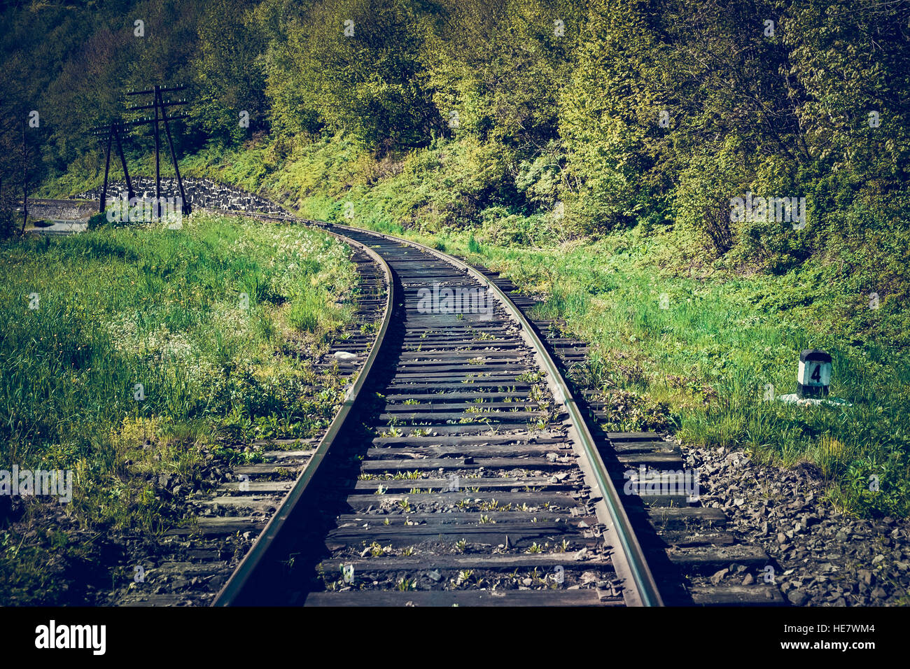 Rail goods path in the mountains Stock Photo - Alamy