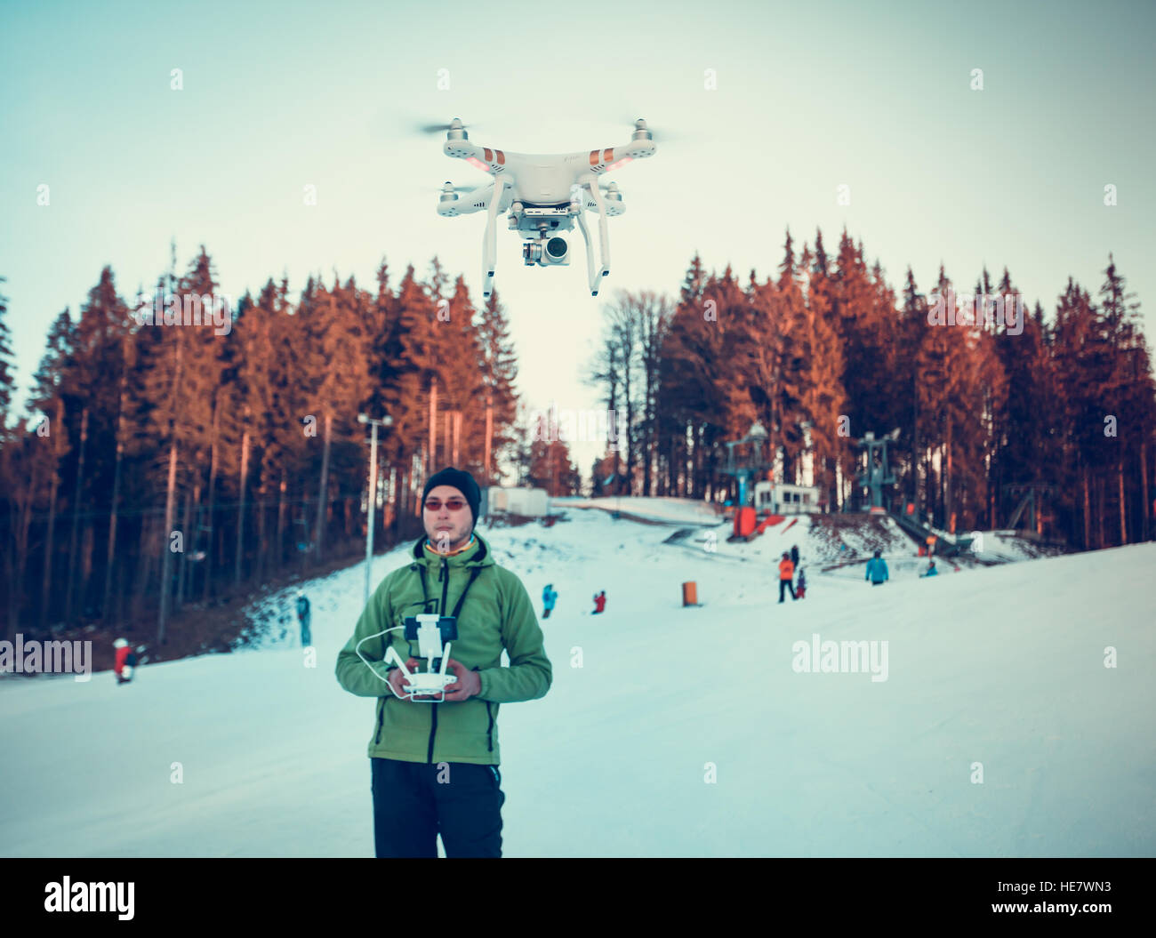 Man operating a drone Stock Photo - Alamy