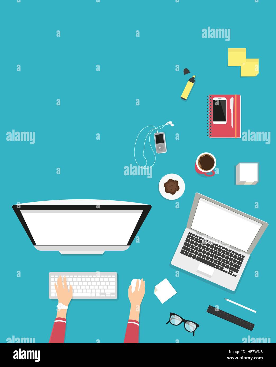 Human female hands typing on the computer keyboard using laptop with ...