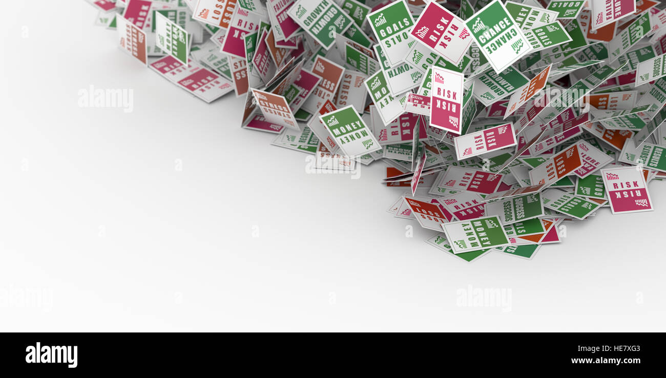 Business risk, success, chance and opportunity concept, 3d rendering ...