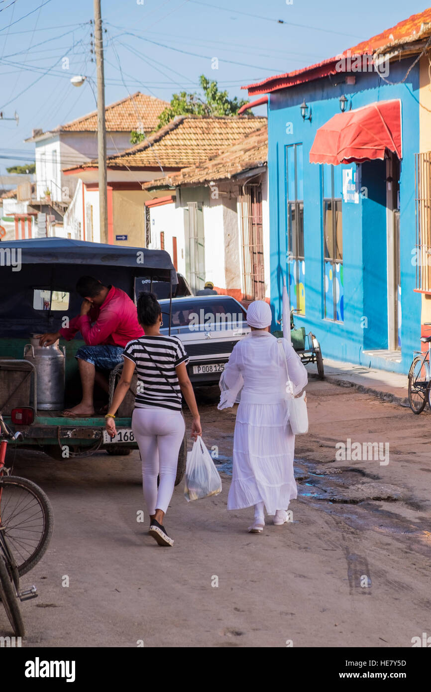 Cuba Religion Santeria Woman White High Resolution Stock Photography ...