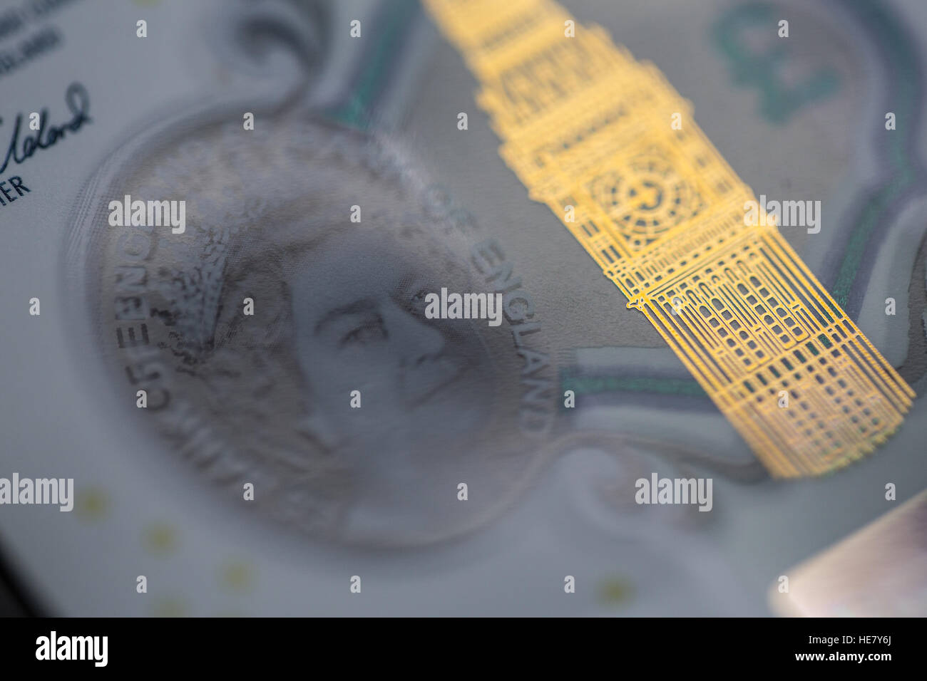 Low light photo showing the hologram and see through section of the new ...