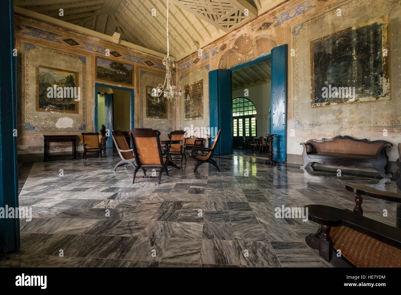 Interior views of the house on the Borrell and Lemus sugar plantation ...