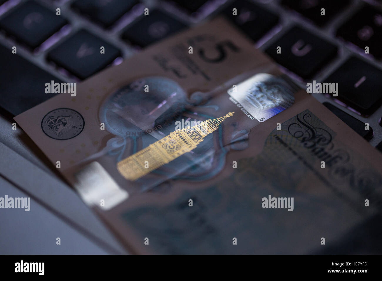 Low light close up of photo showing the hologram and see through ...