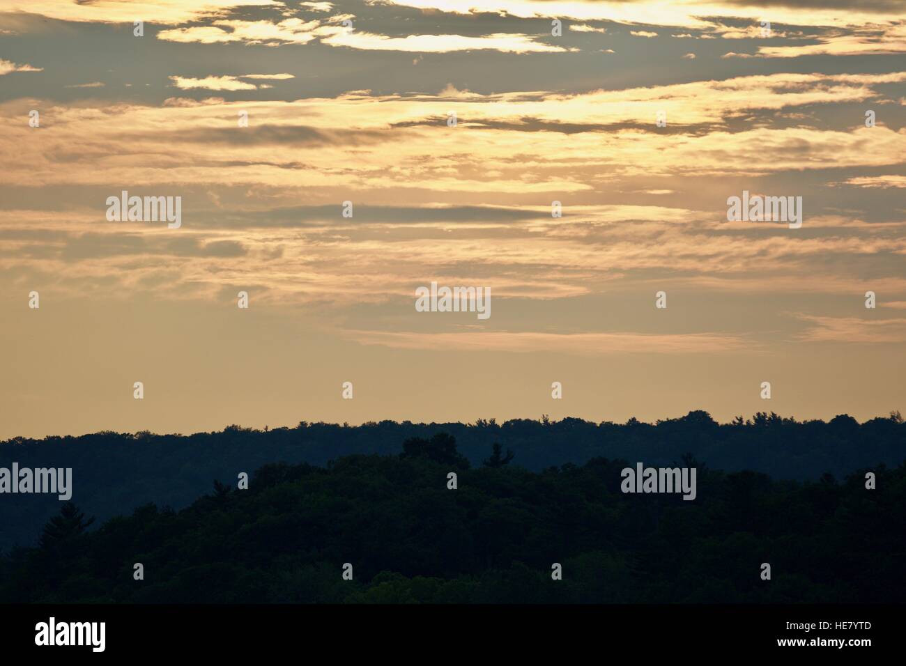 Beautiful isolated photo of a sunset and the forest Stock Photo - Alamy