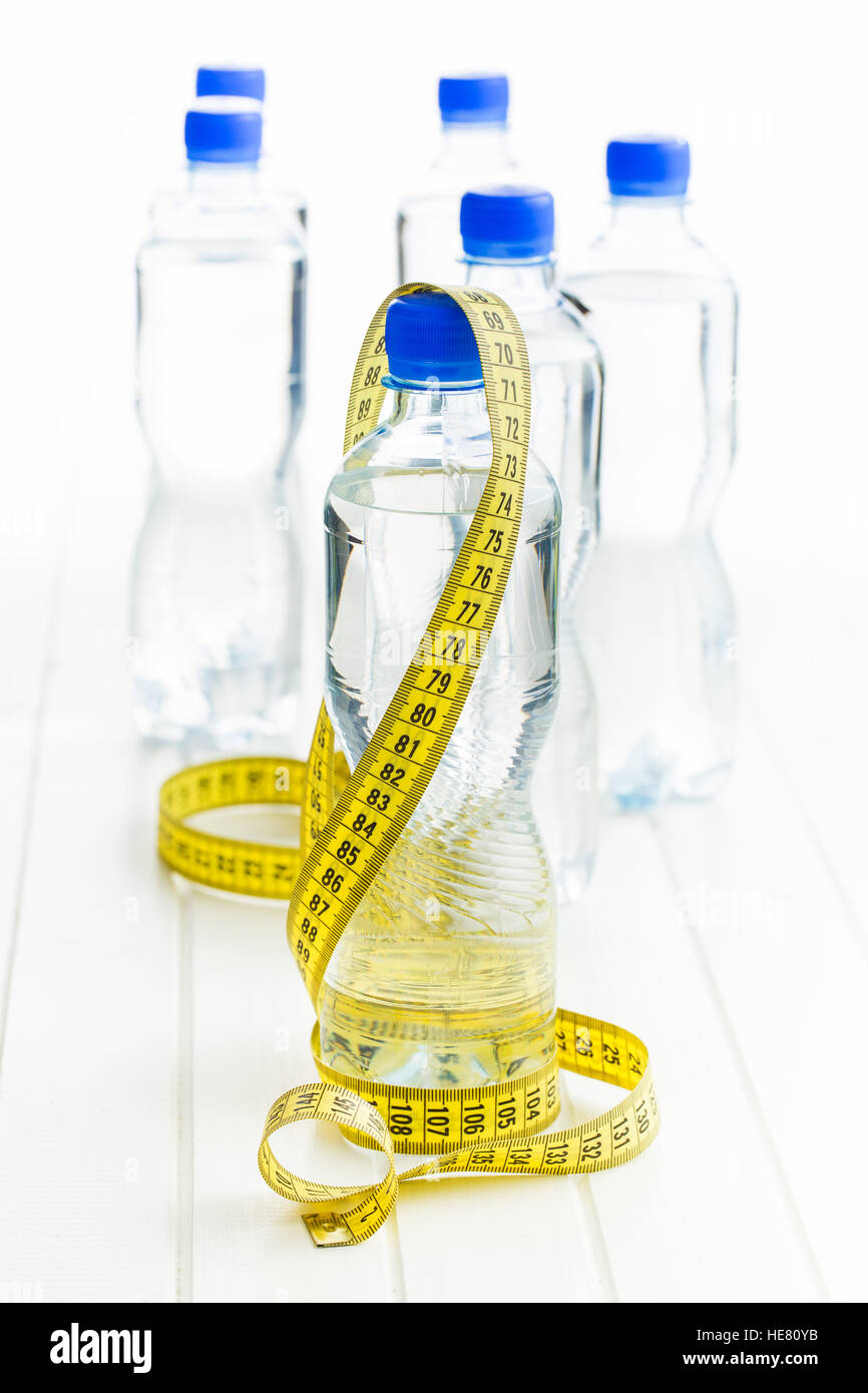Water bottle and tape measure hi-res stock photography and images - Alamy