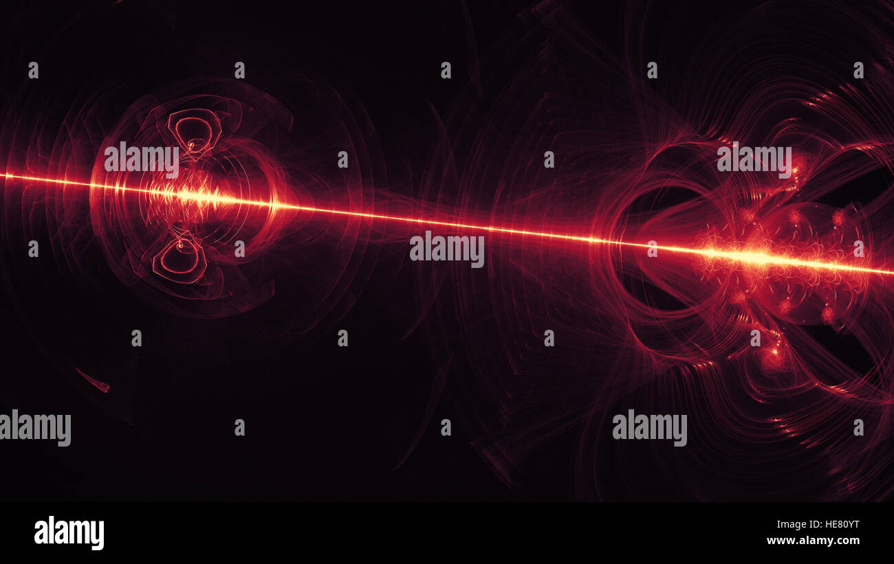 glowing red curved lines over dark Abstract Background space universe ...
