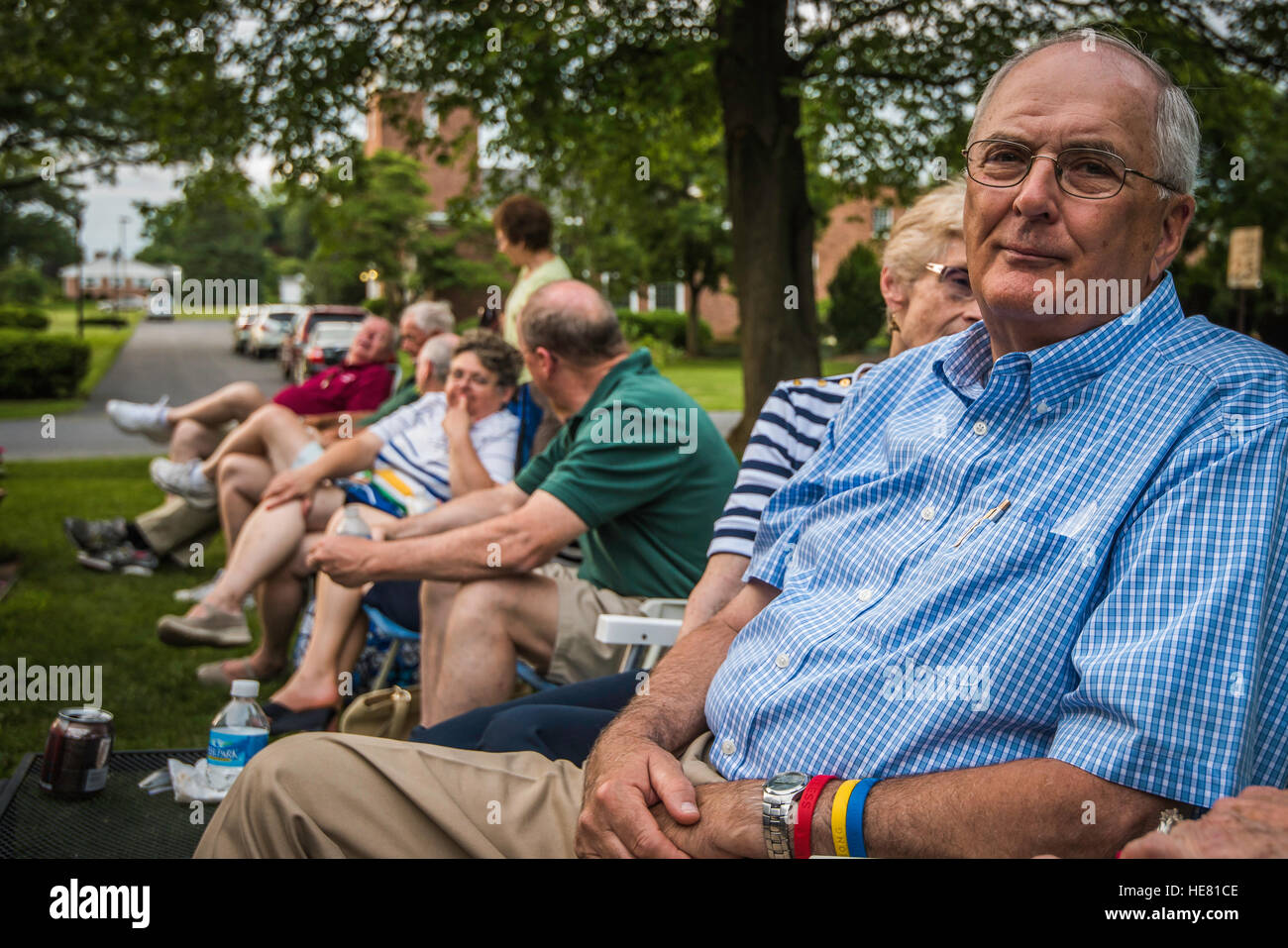 Family get together backyard picnic Stock Photo - Alamy