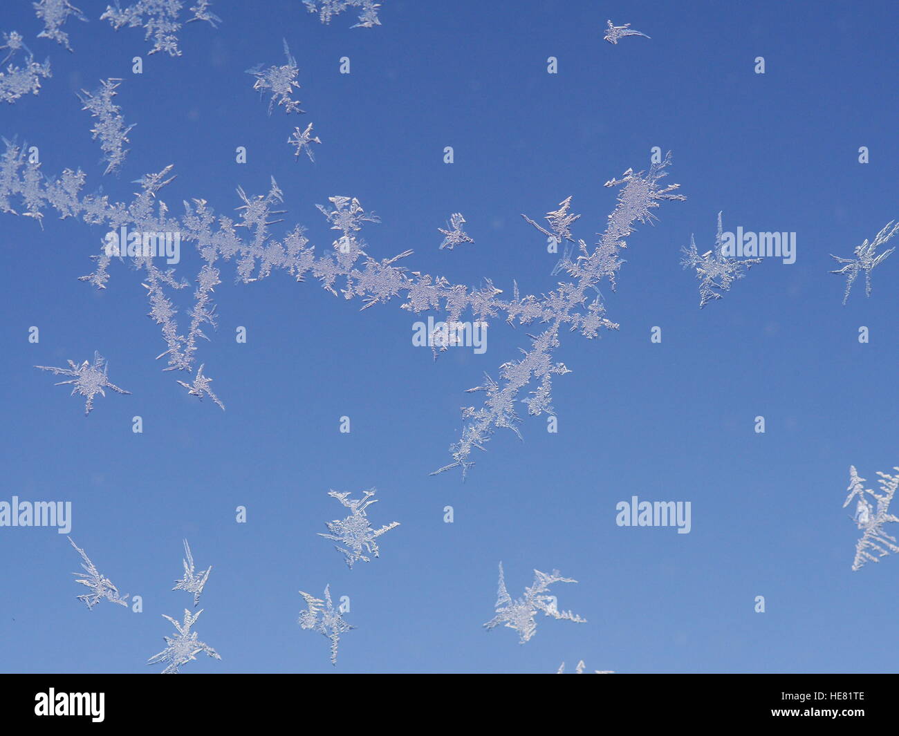 frost ice crystal pattern on window Stock Photo - Alamy