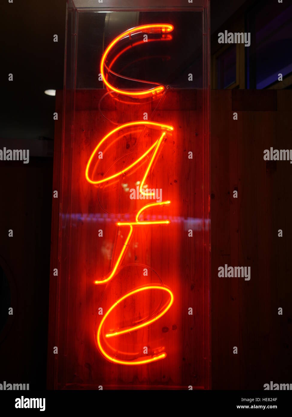 lighting letters sign cafe Stock Photo - Alamy