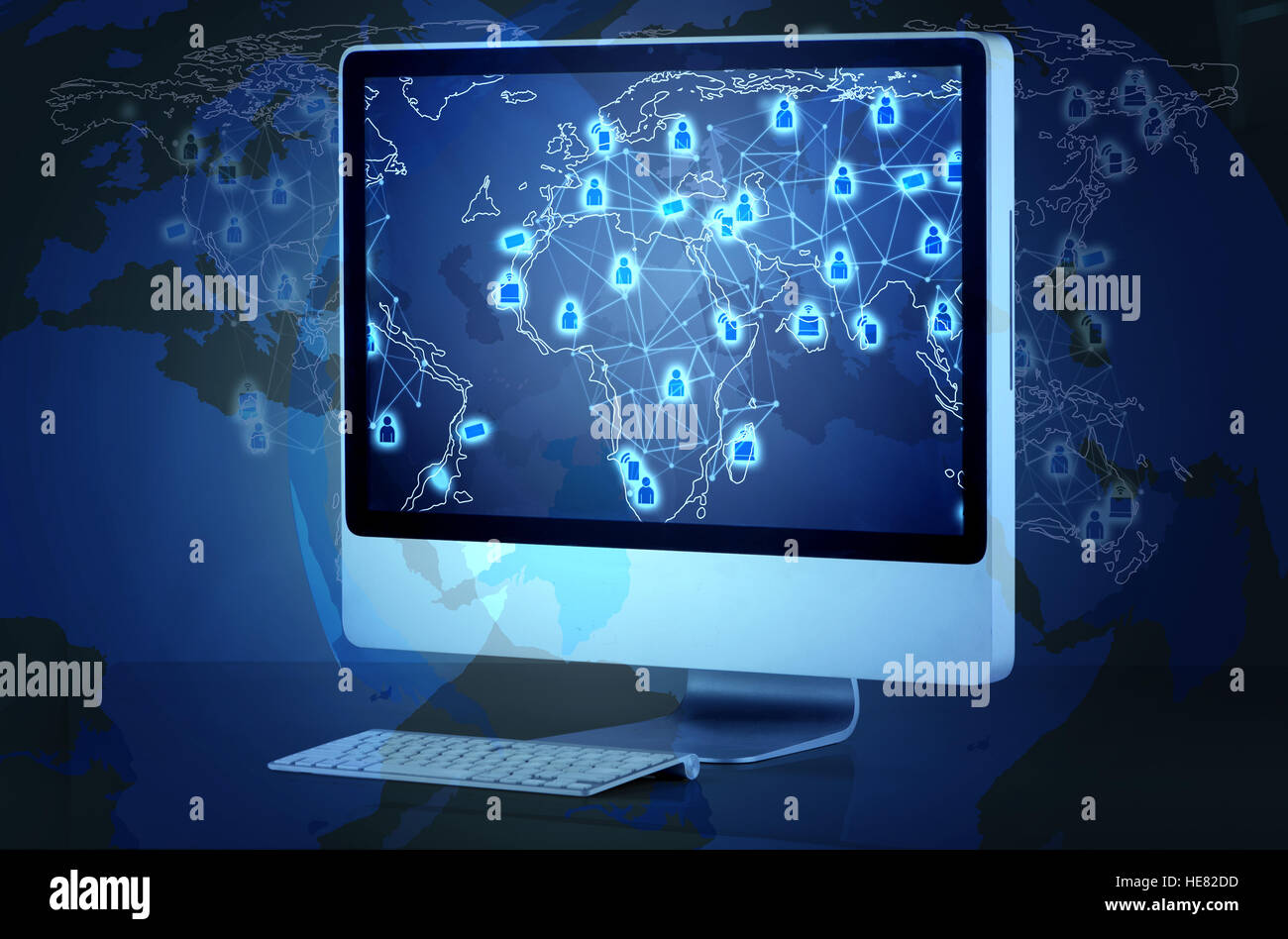 Computer screen in social media concept Stock Photo - Alamy