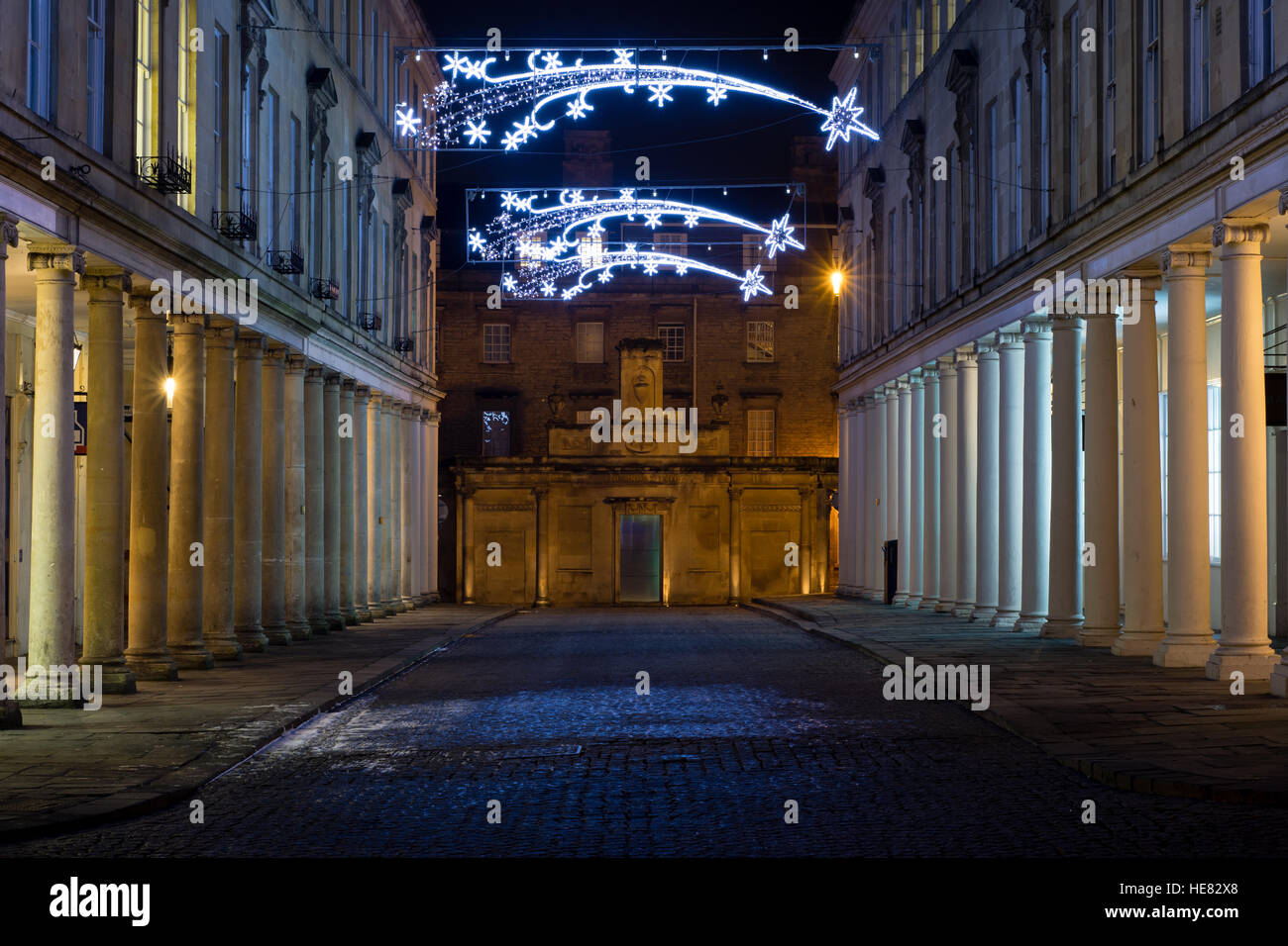 The Cross Bath Spa building and Bath Street. Spa in the centre of the ...