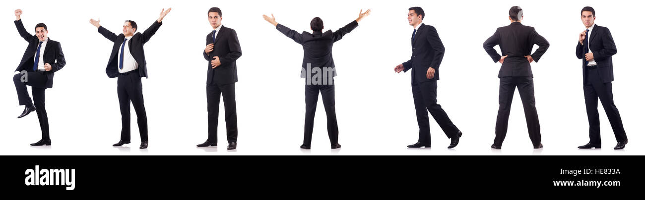 Collage of businessman isolated on white Stock Photo - Alamy