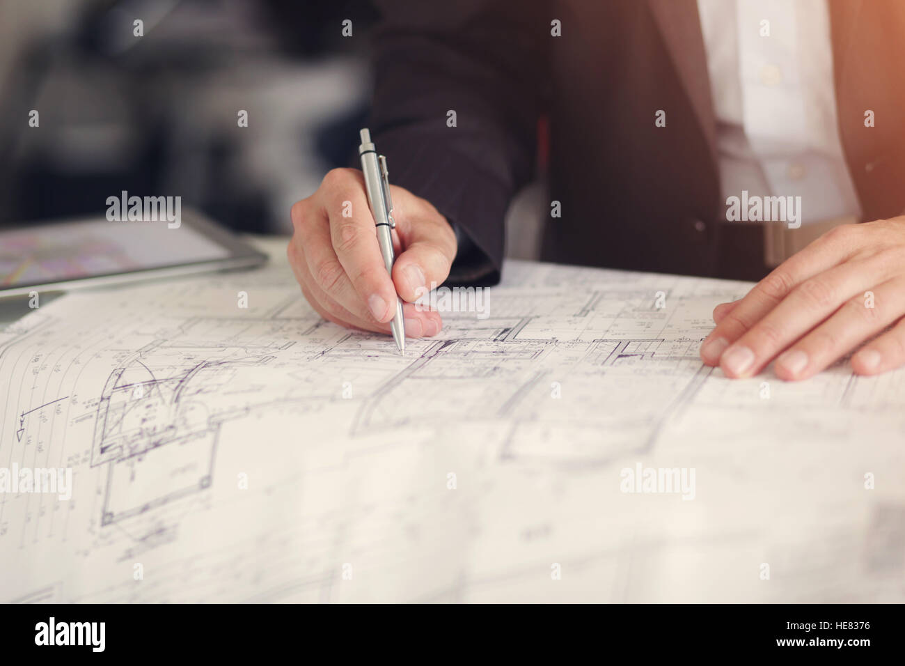 architect planing paper Stock Photo - Alamy
