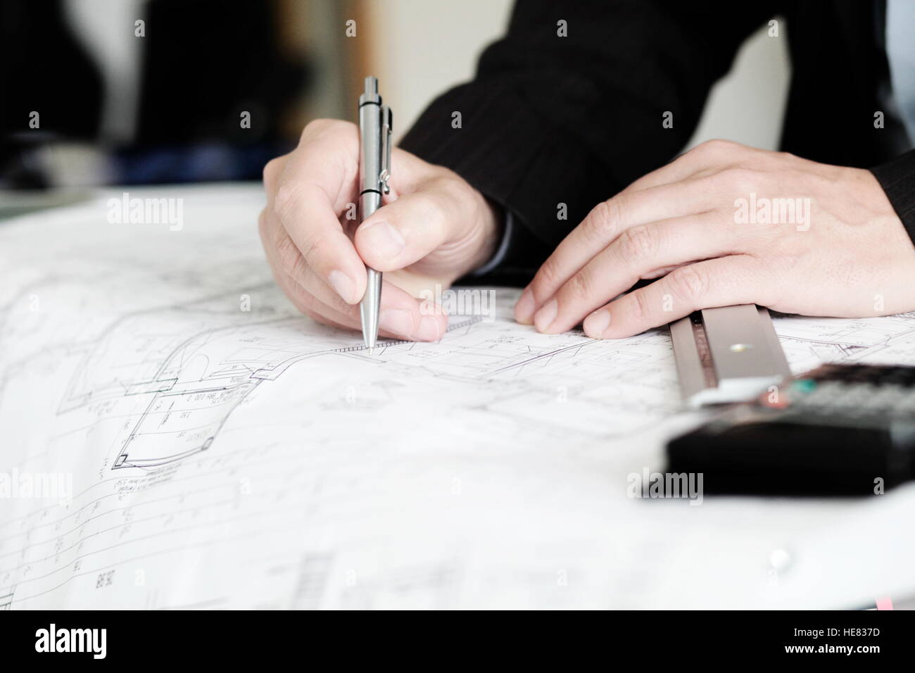 architect planing paper Stock Photo - Alamy