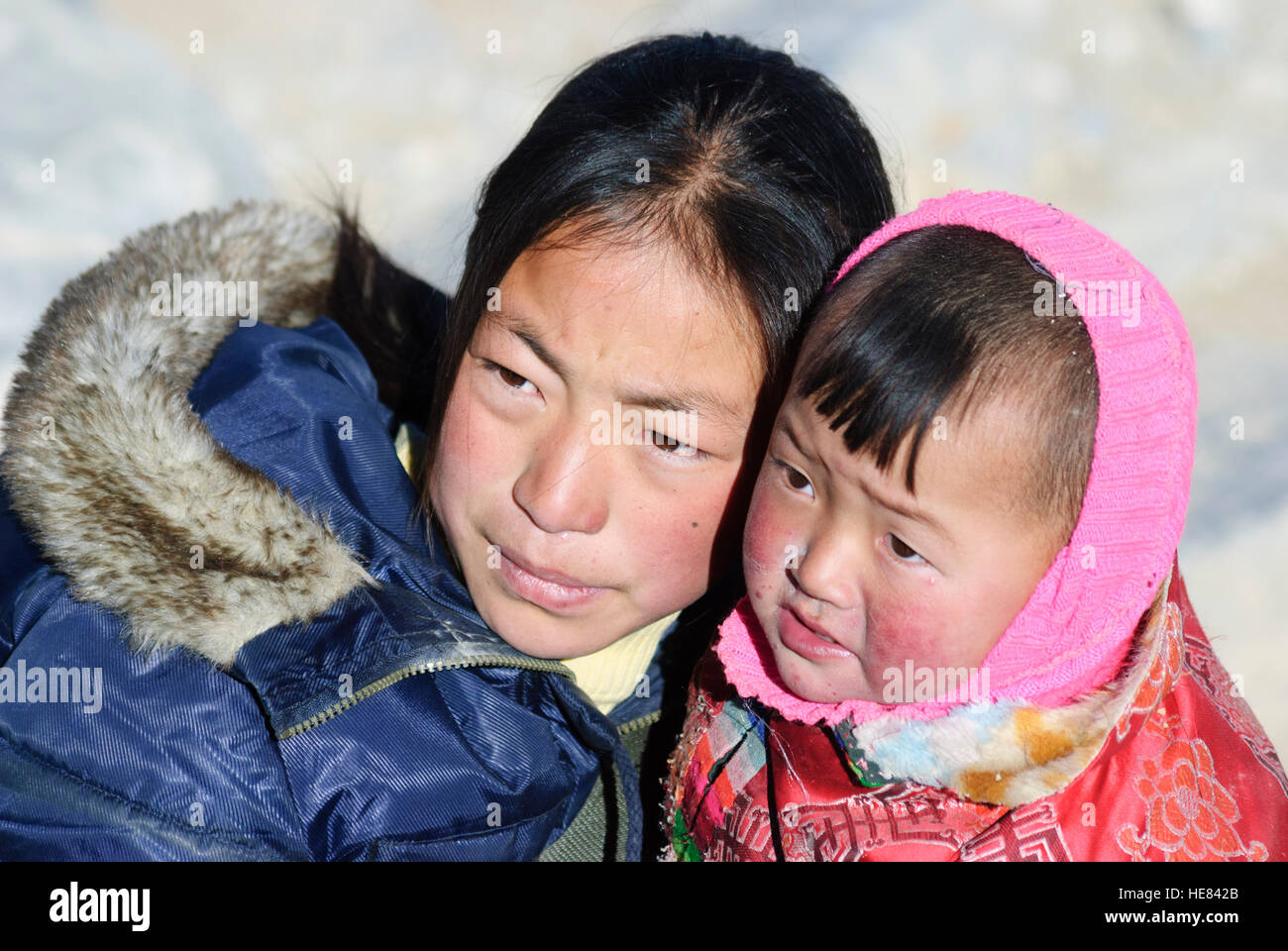 Ganden: Tibetan children, girls, Tibet, China Stock Photo - Alamy