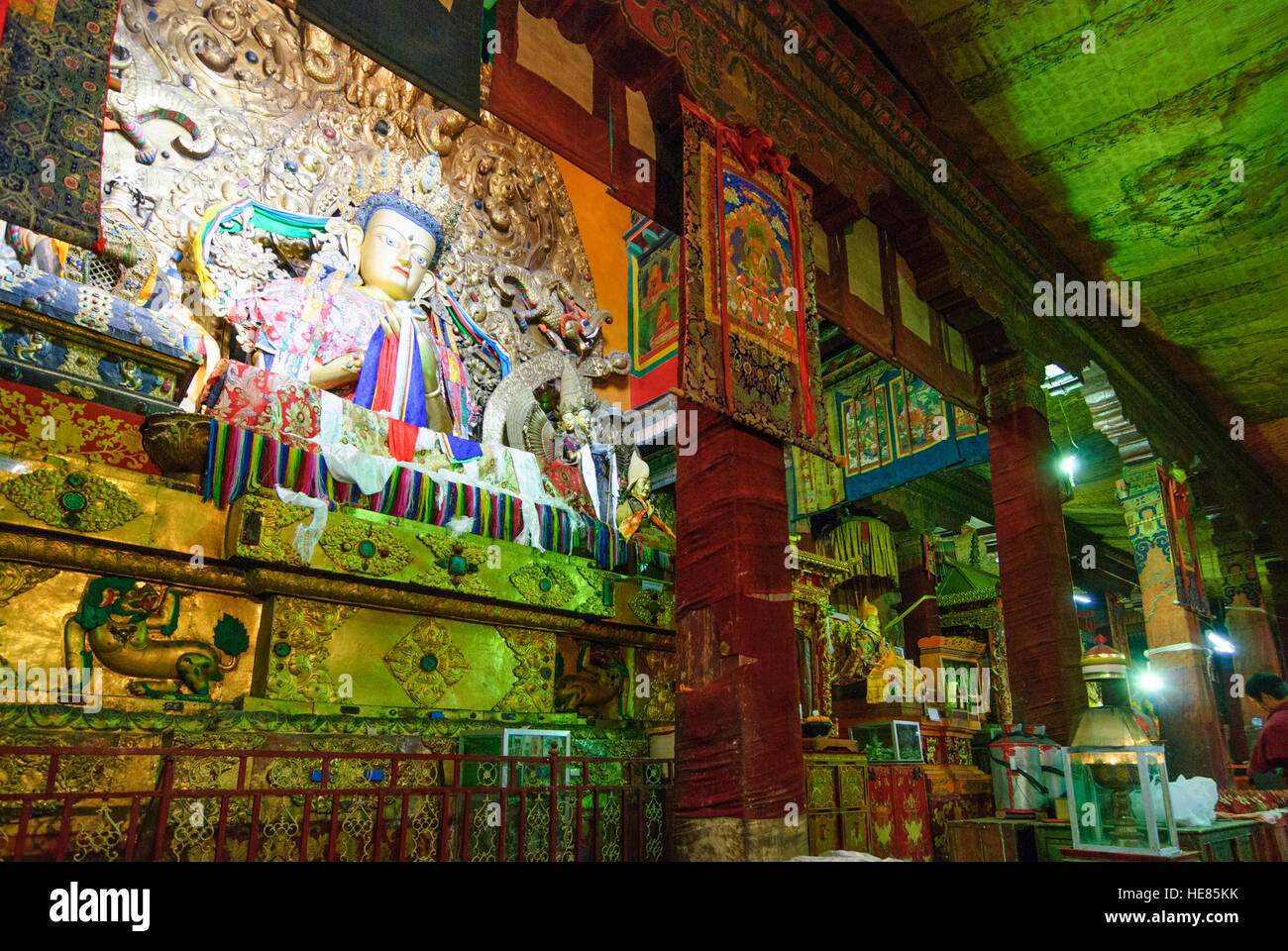 Lhasa: Monastery Drepung; Main Assembly Hall Tshogchen Dukhang; Statue ...