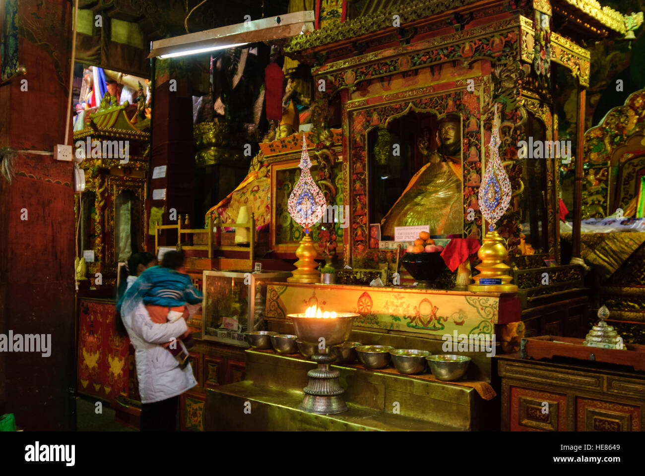 Lhasa: Monastery Drepung; Main Assembly Hall Tshogchen Dukhang; Statue ...