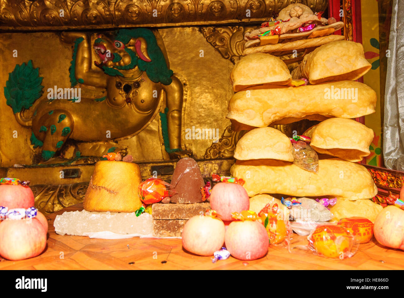 Lhasa: Monastery Drepung; Main Assembly Hall Tshogchen Dukhang; Fruits ...