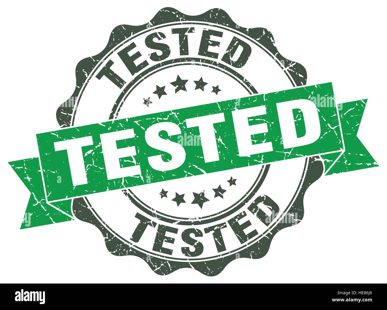 Tested stamp round ribbon hi-res stock photography and images - Alamy