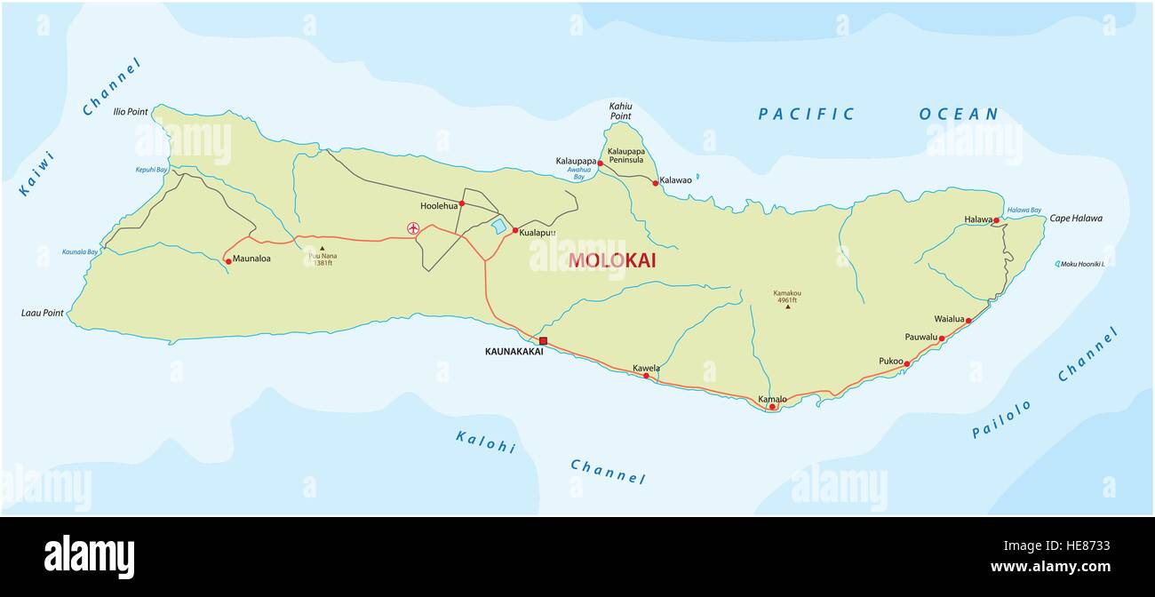 Hawaii map molokai hi-res stock photography and images - Alamy