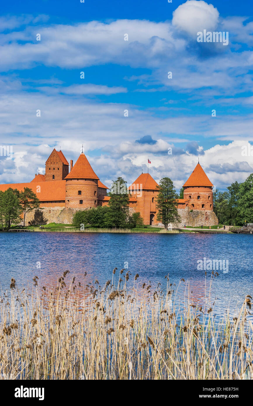 Trakai Island Castle was built in the 14th century and is situated ...