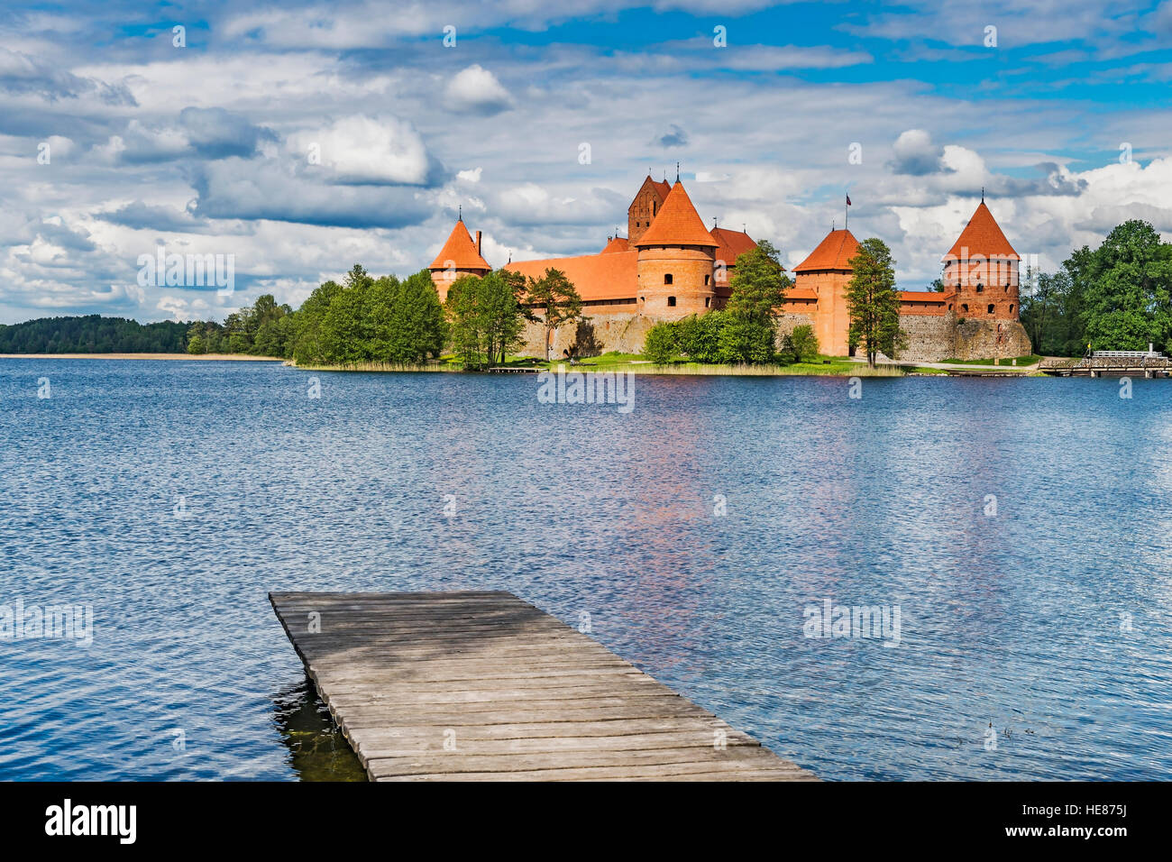 Trakai Island Castle was built in the 14th century and is situated ...