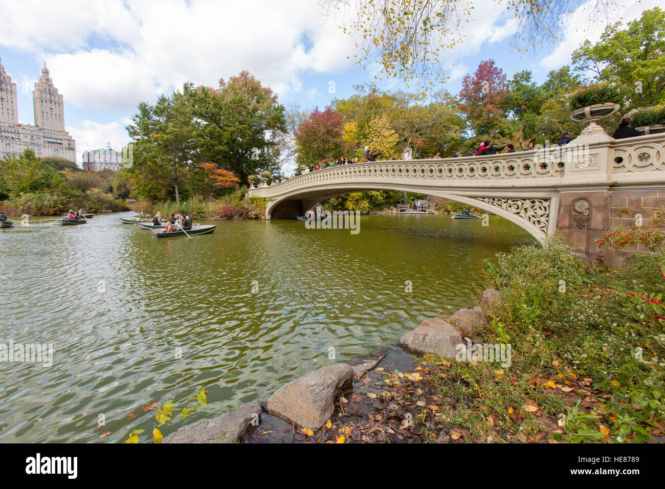 Bow Bridge, Central park, New York City, United States of America Stock ...