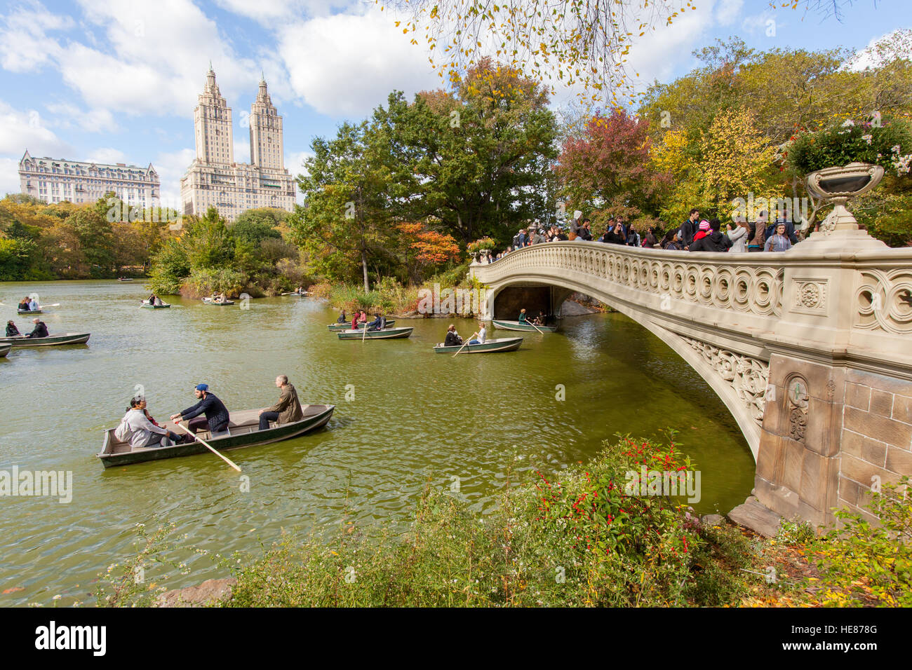Bow Bridge, Central park, New York City, United States of America Stock ...