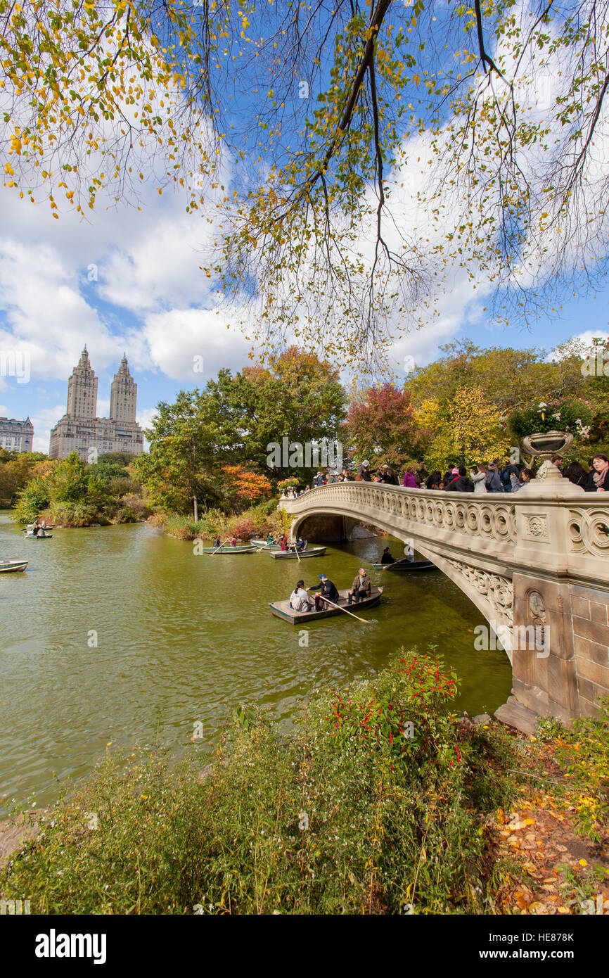 Bow Bridge, Central park, New York City, United States of America Stock ...