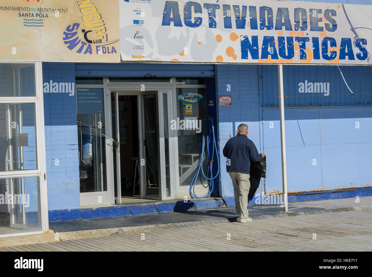 A nautical club view in Playa Lisa beach, Alicante province, Spain ...