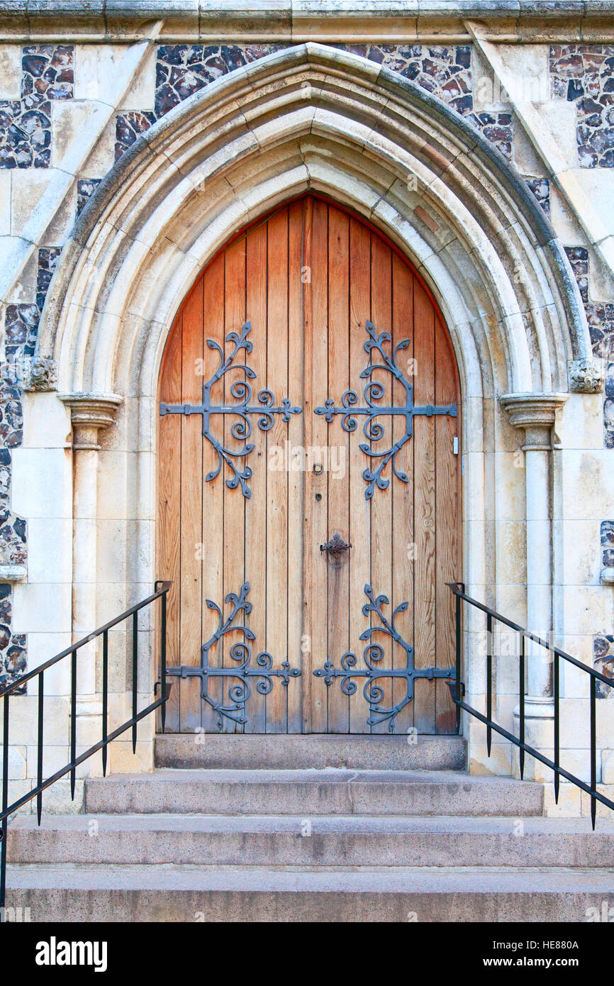 Old massive church door of the catholic church Stock Photo - Alamy