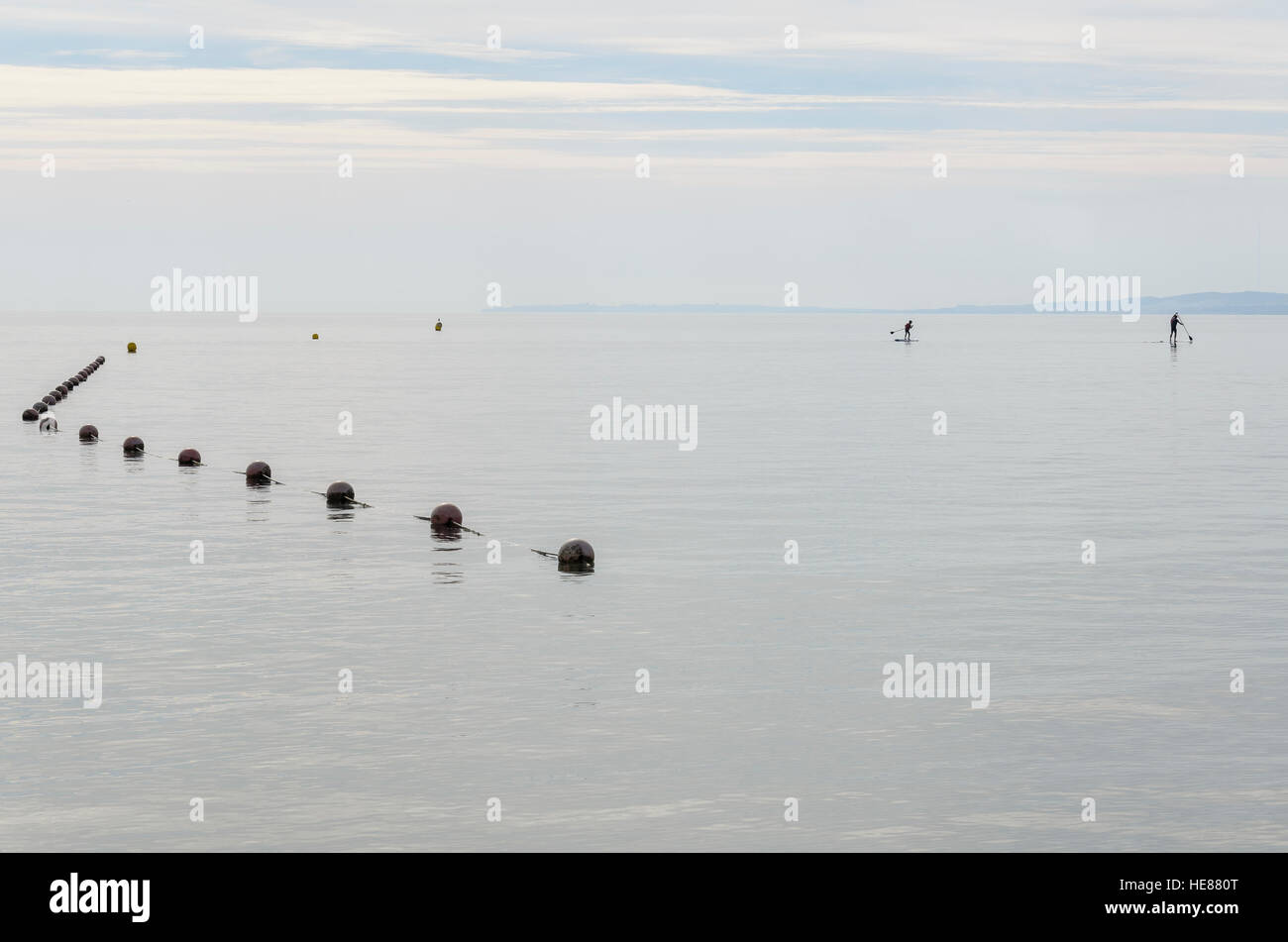 A buoys view in Playa Lisa beach, Alicante province, Spain Stock Photo ...